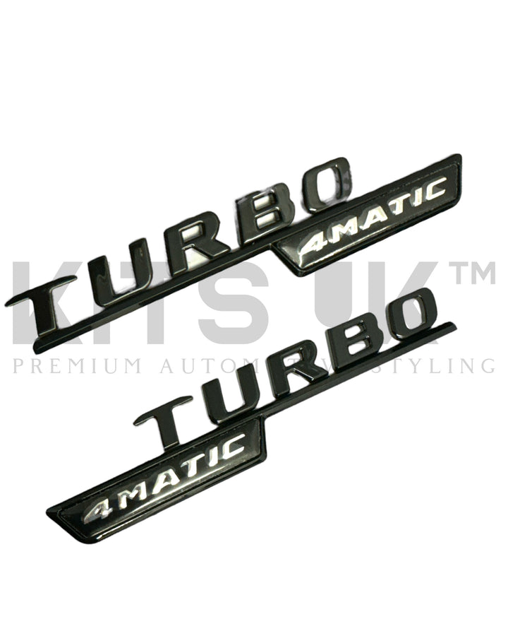 Mercedes A35 Gloss Black Turbo 4Matic Badge Set – KITS UK