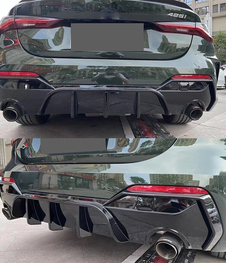 BMW 4 Series G22, G23, G26 Round M Sport Diffuser (GLOSS BLACK) 2020 ...